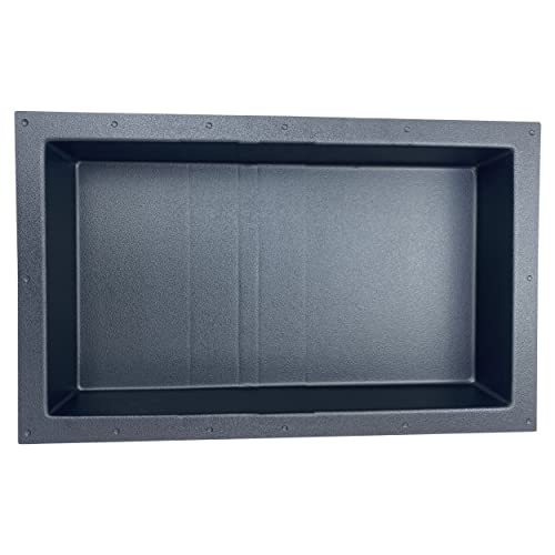 AMERICAN BUILT PRO Shower Niche - Black, Matte Finish, Single Shelved, ID 24" x 14" Inch, Bathroom Shelf for 12 oz shampoos and beverages etc.