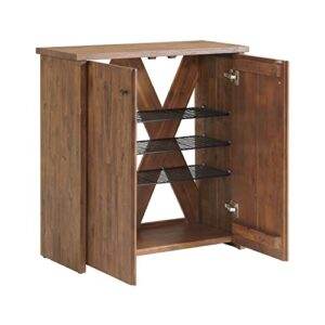 Alaterre Furniture Bethel Acacia Wood 31" W Shoe Cubbie Cabinet