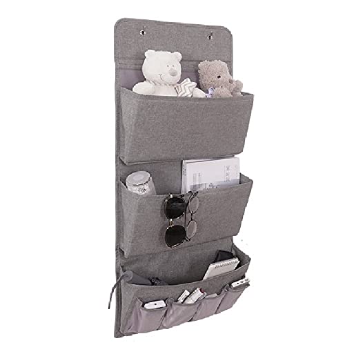 OKUZIEKY Wall Hanging Storage Bag Organizer for Socks, Bras,Toys, Cosmetics, Over The Door for Bedroom Closet Desk Heavy Duty (Light Grey, 3 Layer)