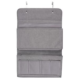 OKUZIEKY Wall Hanging Storage Bag Organizer for Socks, Bras,Toys, Cosmetics, Over The Door for Bedroom Closet Desk Heavy Duty (Light Grey, 3 Layer)