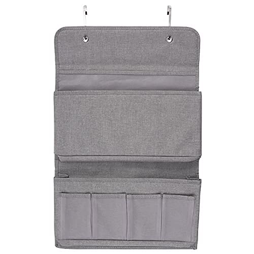 OKUZIEKY Wall Hanging Storage Bag Organizer for Socks, Bras,Toys, Cosmetics, Over The Door for Bedroom Closet Desk Heavy Duty (Light Grey, 3 Layer)