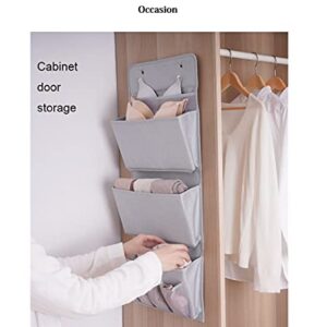 OKUZIEKY Wall Hanging Storage Bag Organizer for Socks, Bras,Toys, Cosmetics, Over The Door for Bedroom Closet Desk Heavy Duty (Light Grey, 3 Layer)