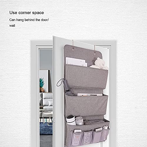 OKUZIEKY Wall Hanging Storage Bag Organizer for Socks, Bras,Toys, Cosmetics, Over The Door for Bedroom Closet Desk Heavy Duty (Light Grey, 3 Layer)