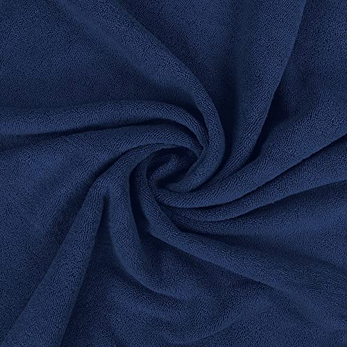 Utopia Towels Bundle Pack of 600 GSM Bath Sheet Set (2-Pack) and Banded Bath Mats (2-Pack) – 100% Ring-Spun Cotton – Highly Absorbent – Soft & Luxurious – Navy