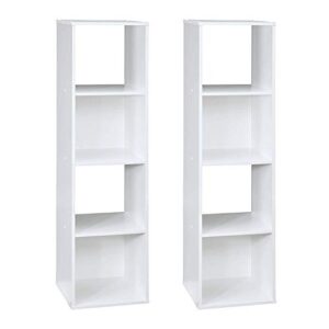 closetmaid home stackable 4-cube cubeicals organizer storage, white (2 pack)