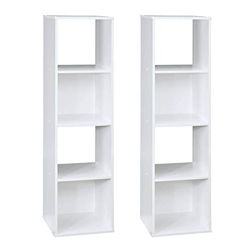 ClosetMaid Home Stackable 4-Cube Cubeicals Organizer Storage, White (2 Pack)