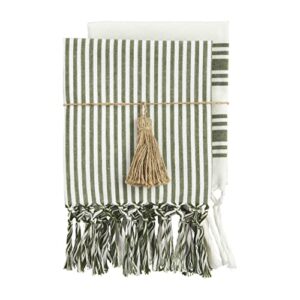 mud pie striped turkish towels, green