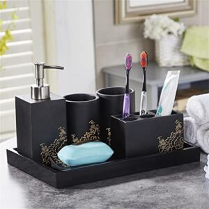 BKDFD Set Nordic Bathroom Five-Piece Set Bathroom Toothbrush Holder Brushing Teeth Bathroom Supplies