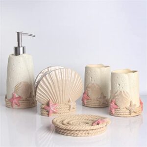 BKDFD Cute Beach Style Bathroom Bathroom Wash Set Toilet Supplies Set Brushing Cup Mouthwash Cup Set