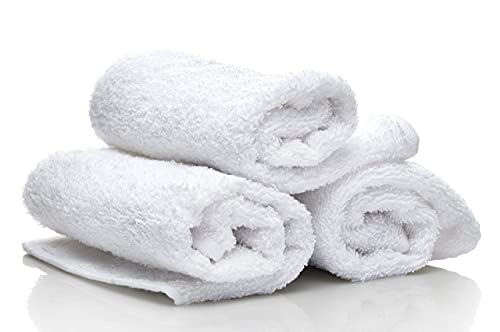 Utopia Towels Premium Bundle - 1 Cotton Washcloths White (12x12 inches),Pack of 24 with 1 White Hand Towels 600 GSM (16 x 28 inches), Pack of 6