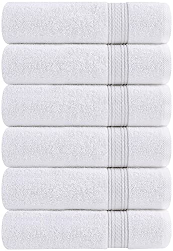 Utopia Towels Premium Bundle - 1 Cotton Washcloths White (12x12 inches),Pack of 24 with 1 White Hand Towels 600 GSM (16 x 28 inches), Pack of 6