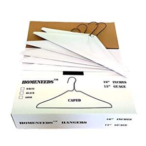 Homeneeds' Clothing Hangers, Suit Hangers, Caped Hangers, Strut Hangers, Wire Clothes Hangers (Caped100)