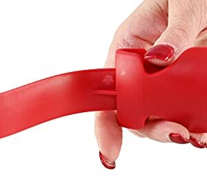 Home-X Shoe Helpers, Ergonomic Easy Shoe Helpers with Curved Handles for Pulling Shoes On, One Size Fits All, Durable Plastic for Multiple Uses, Set of 6, 6" L x 1 ¾” W x 1 ¼” H, Red