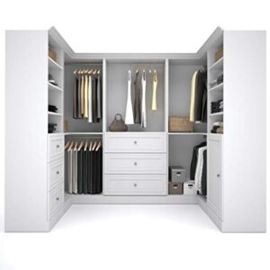 Bestar Versatile U-Shaped Walk-in Closet Organizer, 108W, White