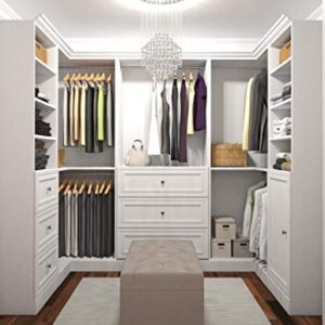 Bestar Versatile U-Shaped Walk-in Closet Organizer, 108W, White