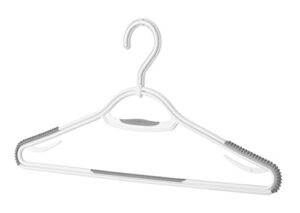 whitmor slim sure-grip hangers with swivel hook (set of 5), white, 17.13x 8.07 inch