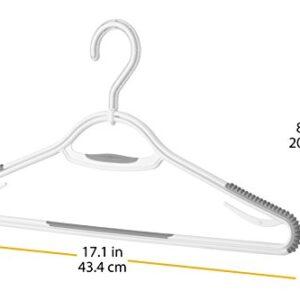 Whitmor Slim Sure-Grip Hangers with Swivel Hook (Set of 5), White, 17.13x 8.07 inch