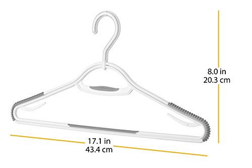 Whitmor Slim Sure-Grip Hangers with Swivel Hook (Set of 5), White, 17.13x 8.07 inch