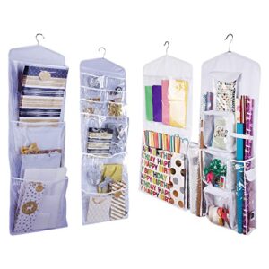 regal bazaar large double-sided hanging white gift bag organizer & dual-sided hanging white gift wrap organizer - two great hanging organizer products for your home