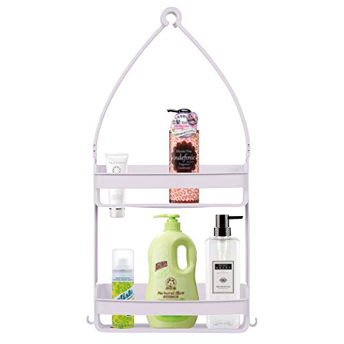 Humorous.P -Plastic Shower Caddy-Shower Caddy-Baby Shower Caddy-Hanging Shower Caddy for Shampoo, Conditioner, and Soap with Hooks for Razors, Towels, and More 4”x11.7”x26.5”