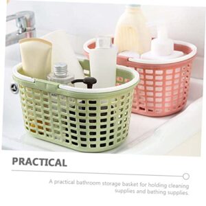 PLAFOPE 3pcs Portable Storage Basket Plastic Basket with Handle Pantry Organizer Basket Bathroom Caddy Organizer Cleaning Caddy Bathroom Shower Basket Shower Caddy Storage Rack Portable