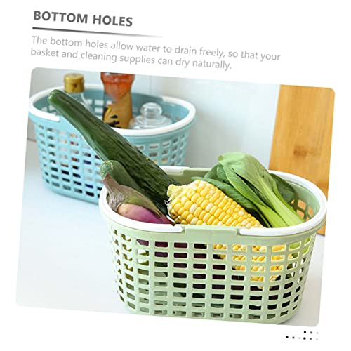 PLAFOPE 3pcs Portable Storage Basket Plastic Basket with Handle Pantry Organizer Basket Bathroom Caddy Organizer Cleaning Caddy Bathroom Shower Basket Shower Caddy Storage Rack Portable