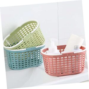 PLAFOPE 3pcs Portable Storage Basket Plastic Basket with Handle Pantry Organizer Basket Bathroom Caddy Organizer Cleaning Caddy Bathroom Shower Basket Shower Caddy Storage Rack Portable