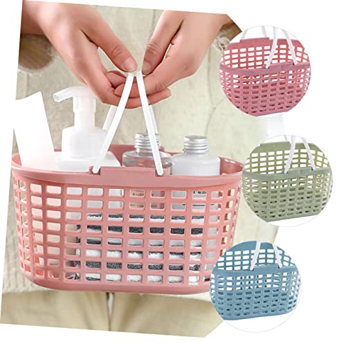 PLAFOPE 3pcs Portable Storage Basket Plastic Basket with Handle Pantry Organizer Basket Bathroom Caddy Organizer Cleaning Caddy Bathroom Shower Basket Shower Caddy Storage Rack Portable