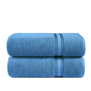 Hotel Spa Luxury Bath Sheet - 2 Pack - Oversized Bath Towels Extra Large 35 x 65 - 100% Cotton Extra Large Bath Towels, Hotel Towels, Soft Absorbent Everyday Use Easy Care Towel Set - Sky Blue Towels