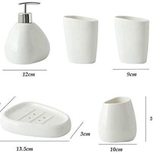 DVTEL Marble Texture Ceramic Mouthwash Cup Sanitary Suit Five-Piece Household Couple Set (Color : Nature, Size : 5 Piece kit)