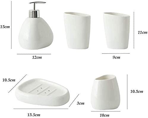 DVTEL Marble Texture Ceramic Mouthwash Cup Sanitary Suit Five-Piece Household Couple Set (Color : Nature, Size : 5 Piece kit)