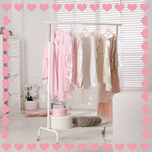 50 Pieces Heart Hangers Cute Hangers with 360 Degree Swivel Hook Heavy Duty Clothes Hanger Adult Coat Hangers for Jackets, Pants, Shirts, Suit, Dress Room Closet Decor (Pink, Velvet)