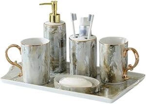 bathroom toiletries, bathroom five-piece set, bathroom toothbrush, mouthwash cup, dental ware, ceramic tray set