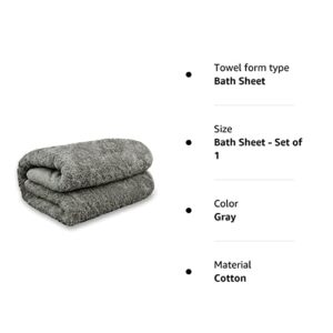 BC BARE COTTON Luxury Hotel & Spa Towel Turkish Cotton Oversized Bath Sheets - Gray - (40x80 inches, Set of 1)