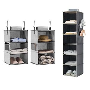 youdenova 6-shelf hanging closet organizer & two 3-shelf separable closet hanging shelves