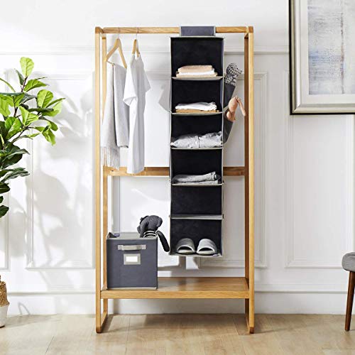 YOUDENOVA 6-Shelf Hanging Closet Organizer & Two 3-Shelf Separable Closet Hanging Shelves