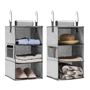 YOUDENOVA 6-Shelf Hanging Closet Organizer & Two 3-Shelf Separable Closet Hanging Shelves