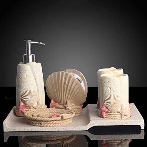 DVTEL Five-Piece Bathroom Washing Set Bathroom Supplies Set, Toothbrush Cup, Mouthwash Cup Set