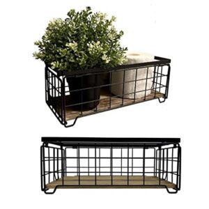 metal wire storage basket bin for toilet paper, coffee pod cups, towel, shampoo, toilet tank tray decor box, kitchen basket for countertop cabinet laundry, bathroom basket toilet tray- black shin·yik