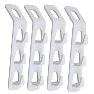 4Pcs Plastic Clothes Hanger Connector Hooks Hanging Display Hook Clothes Closet Space Saver Organizer for Space Saving Retail Store Display Home Use, White