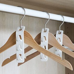 4Pcs Plastic Clothes Hanger Connector Hooks Hanging Display Hook Clothes Closet Space Saver Organizer for Space Saving Retail Store Display Home Use, White