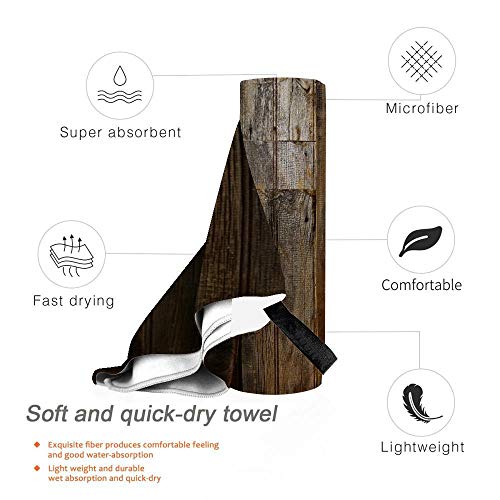 Moslion Quick Dry Hand Towel Rustic Old Barn Wood Door Bath Hand Towel Decorative for Bathroom/Kitchen 15x31 Inch