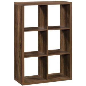 sauder miscellaneous storage engineered wood 6-cube organizer in rural pine