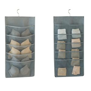 5/10 pockets hanging organizers, double side pocket organizer for closet, closet underwear storage organizer bag for bra, socks, jewelry, 3 color (color 1)