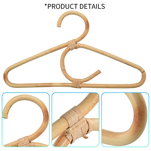 Yothfly 4Pcs Rattan Clothes Hanger Nordic Style Kids Garments Organizer Rack Children Hanger Kids Hangers for Clothes