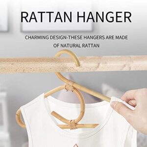 Yothfly 4Pcs Rattan Clothes Hanger Nordic Style Kids Garments Organizer Rack Children Hanger Kids Hangers for Clothes