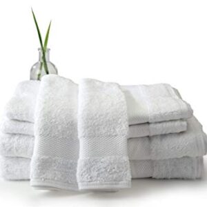 100% Organic Cotton Luxury Towel Set,6 Piece,700 GSM,Ultra Soft,High Absorbant,Bathroom,Hotel,Spa,GOTS Certified,Fair Trade Certified,2 Bath Towels 30x54,2 Hand Towels 20x30,2 Wash Cloths 13x13,White