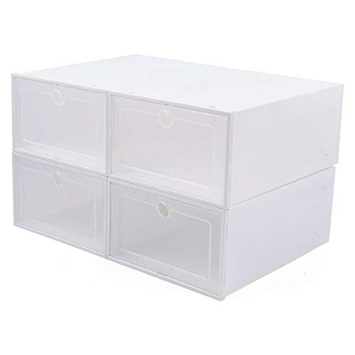 GDAE10 20pcs Shoe Storage Boxes Clear Shoe Box Storage Containers Shoe Box Clear Plastic Stackable Foldable Shoe Storage Box Sets Home Organizer for Sneaker Display(12.9”*9”*5.5”)