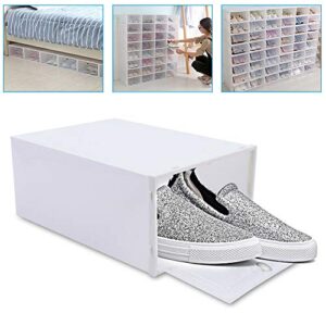 GDAE10 20pcs Shoe Storage Boxes Clear Shoe Box Storage Containers Shoe Box Clear Plastic Stackable Foldable Shoe Storage Box Sets Home Organizer for Sneaker Display(12.9”*9”*5.5”)