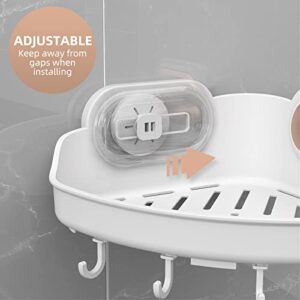 TAILINK Corner Shower Caddy Suction Cup 2 Packs One Second Installation,Bathroom Shower Shelf No Drilling Waterproof, Suction Shower Basket Removable Shower rack for Kitchen - White